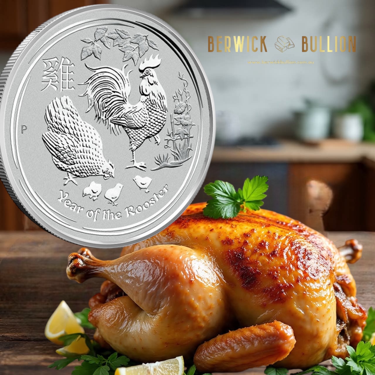 Perth Mint 2017 Lunar Rooster 1oz Silver Coin in Capsule (1oz ...